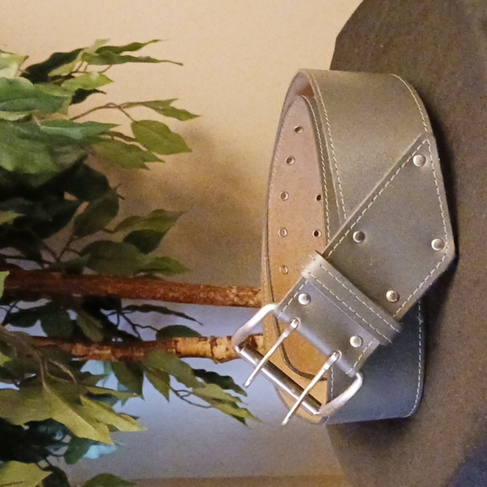 Vintage Gray Angled Belt - Gem